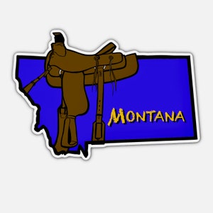 Montana Sticker Saddle Gift Vinyl Decal Water Bottle Souvenir Truck ...