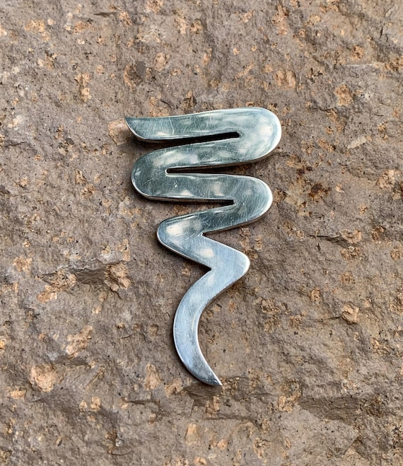 Vintage Modernist Abstract Sterling Silver Pin Brooch… - Gem