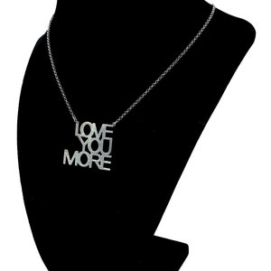 Vintage Sterling Silver LOVE YOU MORE Script Pendant Necklace 18 ...