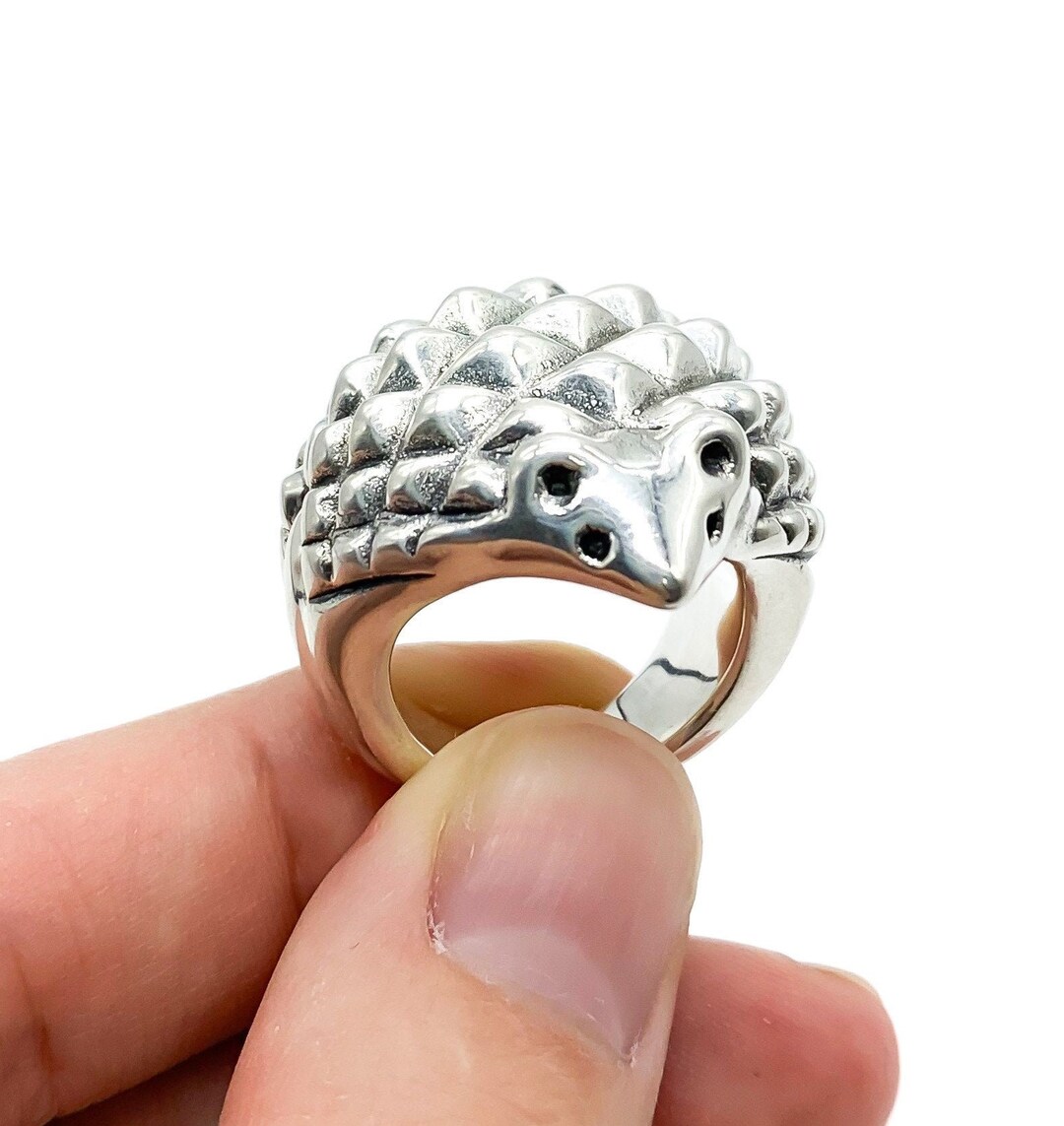 Vintage Puffy Hedgehog Sterling Silver Ring - Size 6.25 - Etsy