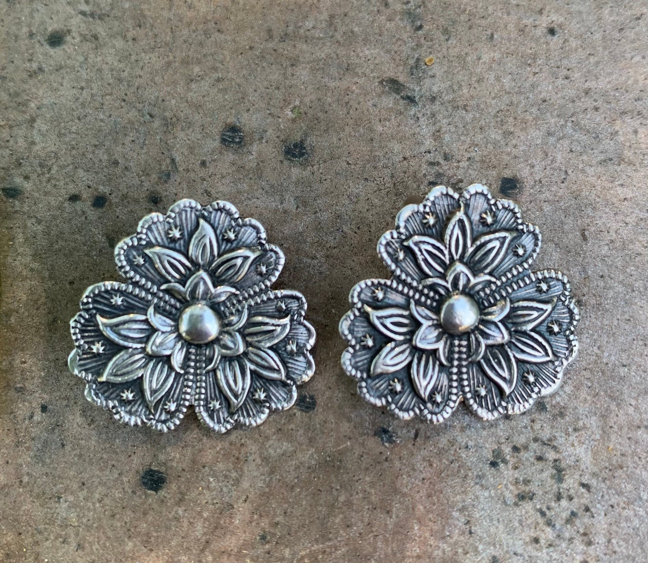 Vintage Mid Century Russian Sterling Silver Repousse Flower - Etsy