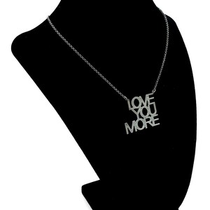 Vintage Sterling Silver LOVE YOU MORE Script Pendant Necklace 18 ...