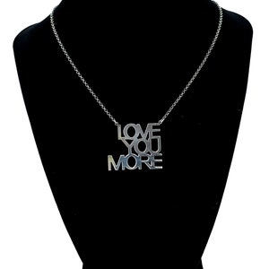 Vintage Sterling Silver LOVE YOU MORE Script Pendant Necklace 18 ...