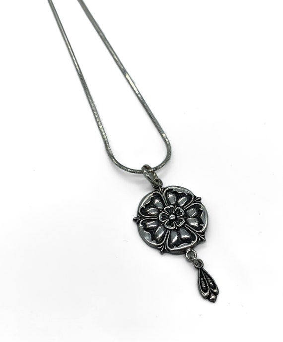 Antique Victorian Sterling Silver Poppy Flower Pendan… - Gem