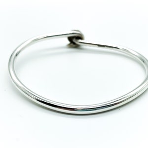 Vintage Modernist Sterling Silver Nail Bangle Bracelet 7"/ Sterling Silver Punk Nail Bangle ...