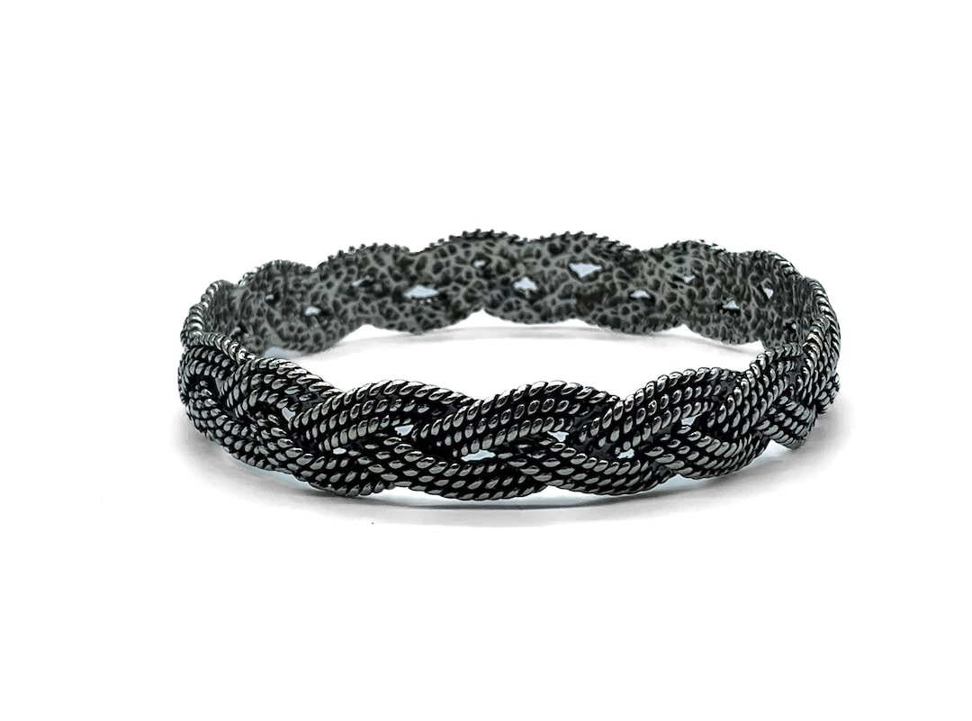 Vintage Cast Sterling Silver Rope Braid Bangle Bracelet - Israel 925 - Etsy