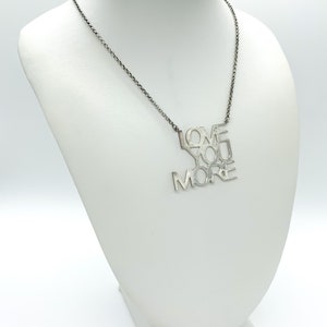 Vintage Sterling Silver LOVE YOU MORE Script Pendant Necklace 18 ...