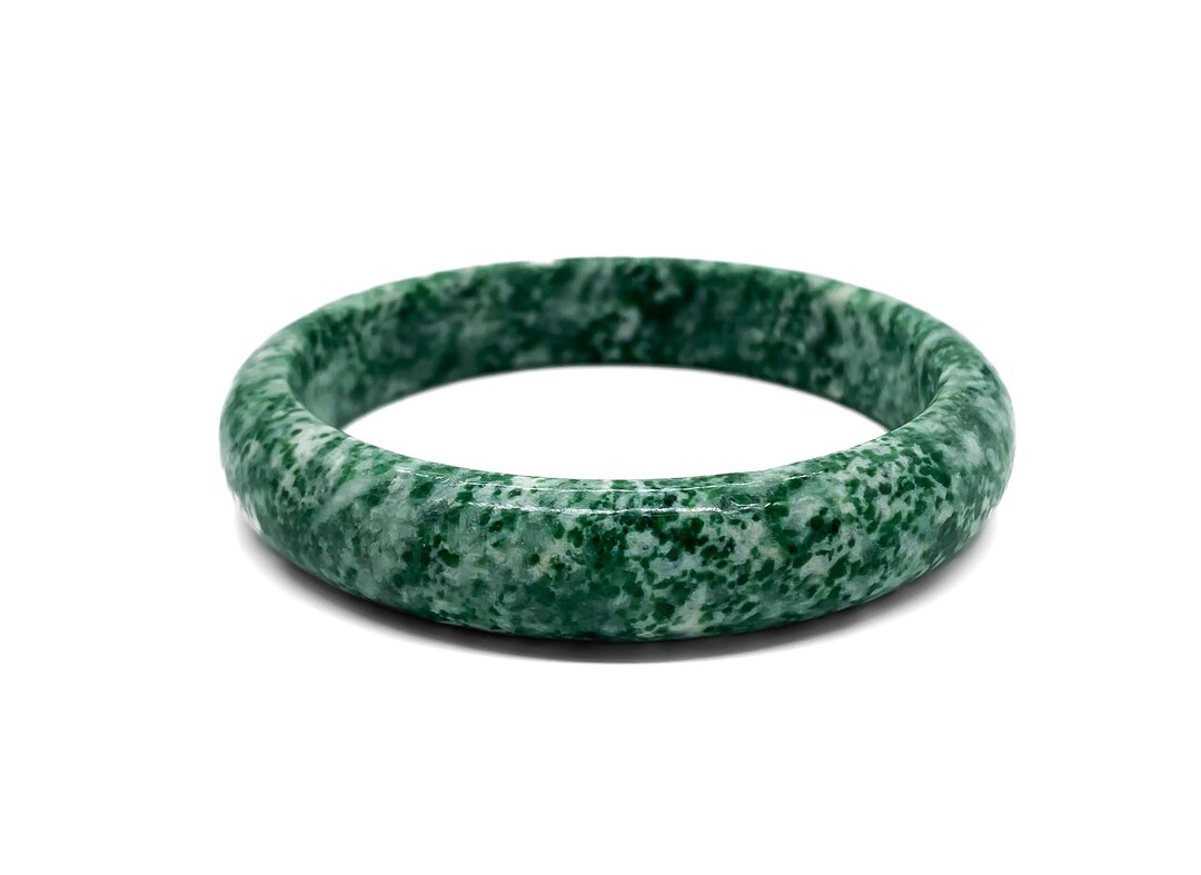 Green K2 Granite Jasper Bangle Bracelet - Carved Gemstone (61mm) - Etsy