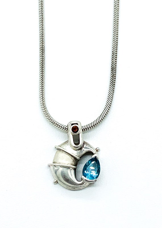 Vintage sterling silver crescent - Gem