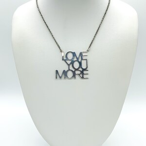 Vintage Sterling Silver LOVE YOU MORE Script Pendant Necklace 18 ...