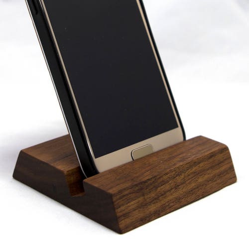 Walnut Wood Phone Stand for Desk Beech Wood Cell Phone - Etsy