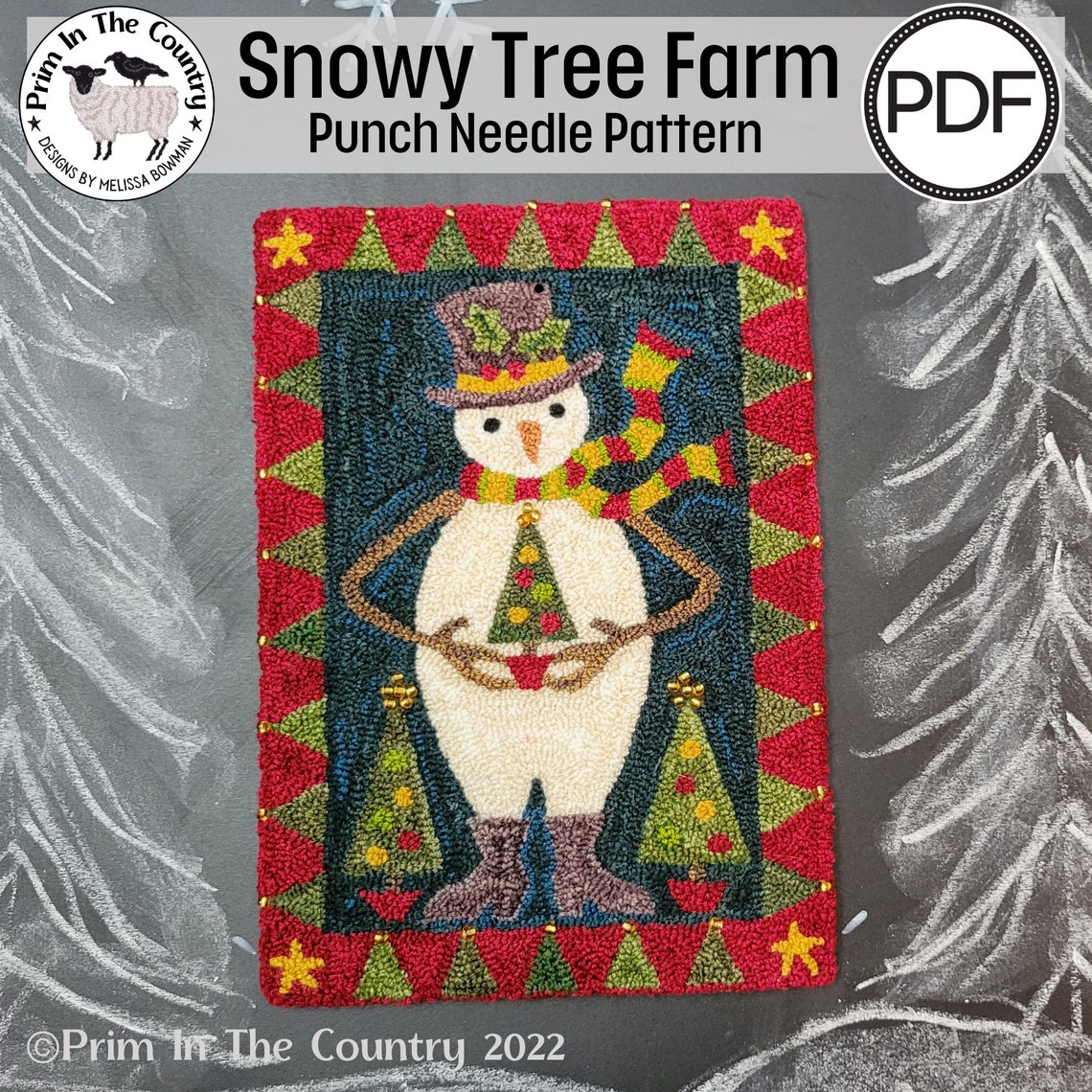 Snowy Tree Farm Pdf/digital Punch Needle Pattern - Etsy