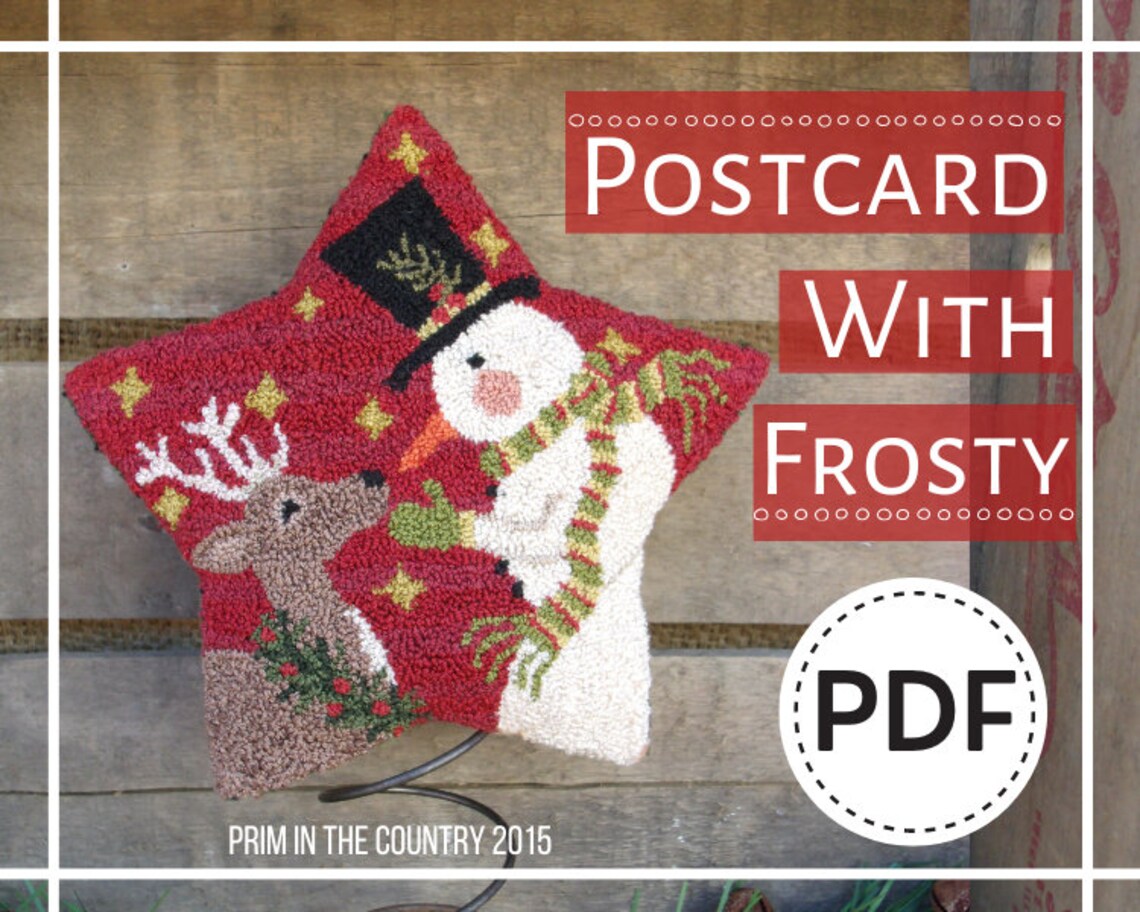 Postcard With Frosty Pdf/digital Punch Needle Pattern - Etsy