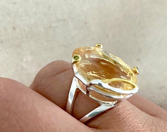 Large Citrine Ring | Etsy