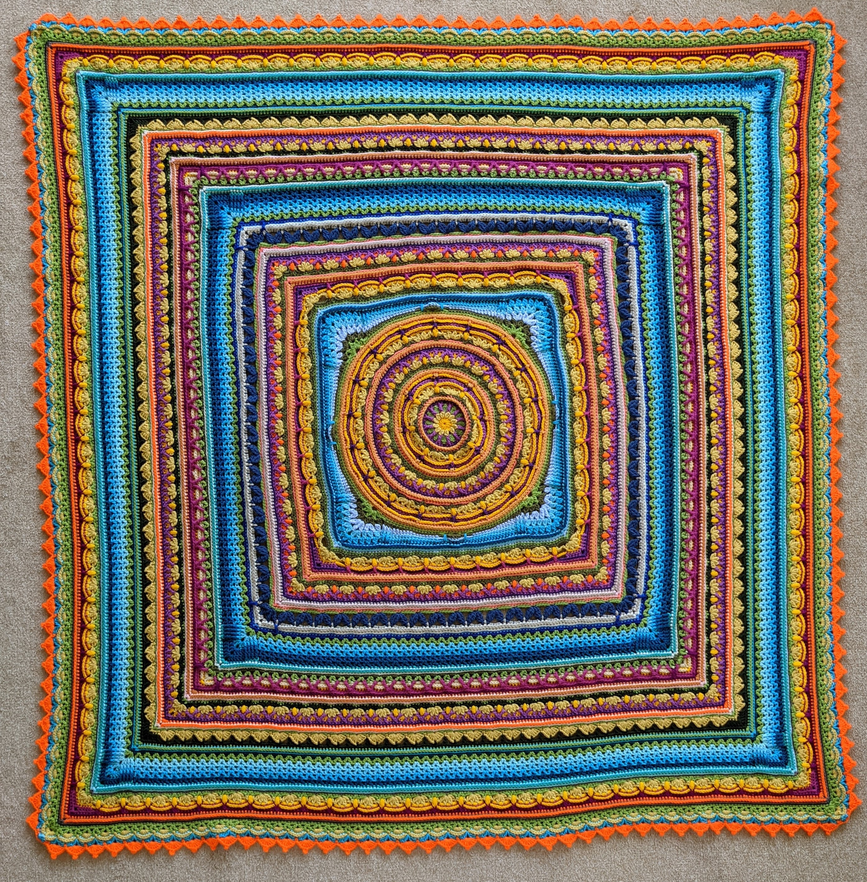 Handmade Crochet Mandala Blanket Large Boho Blanket Throw - Etsy
