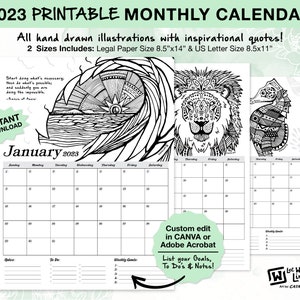 Inspirational Quotes Wall Calendar 2023 - Etsy