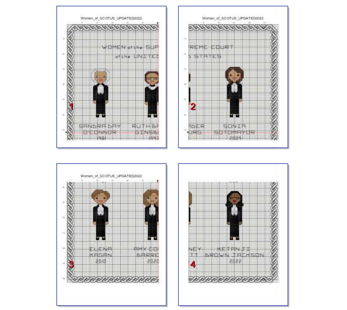 Cross Stitch Pattern Women of the Supreme Court of the - Etsy