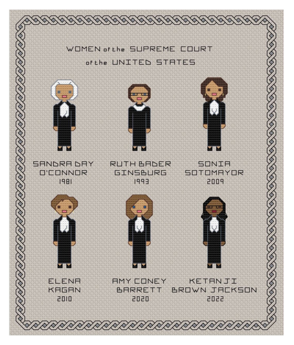Cross Stitch Pattern Women of the Supreme Court of the - Etsy