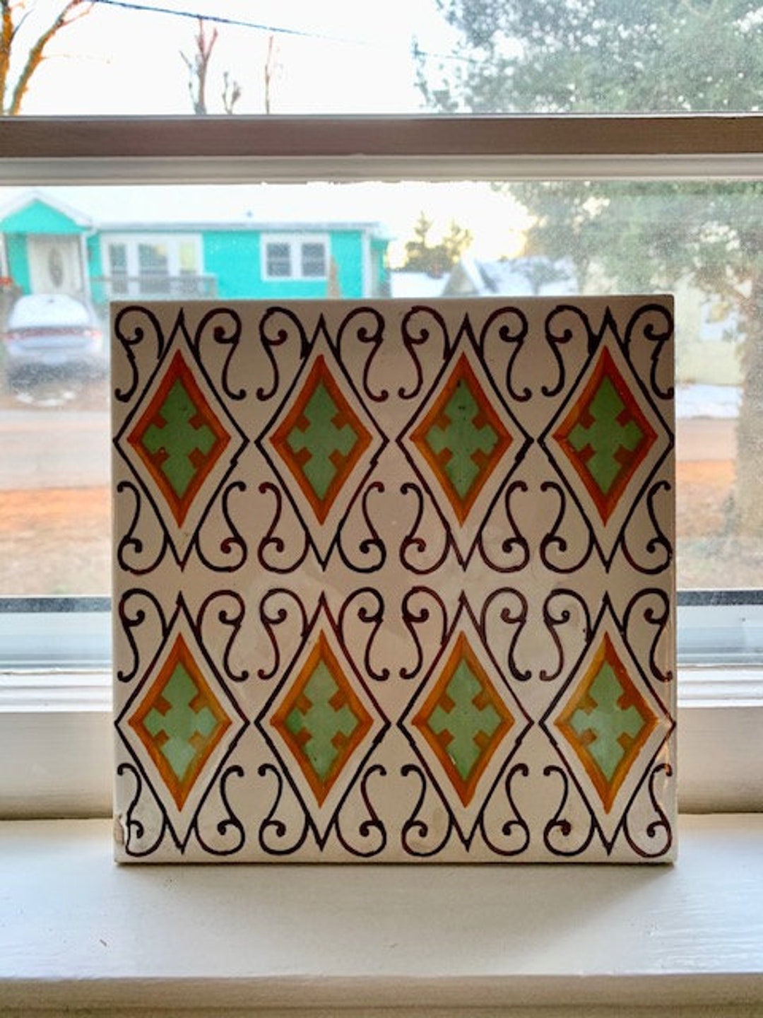 Cool Vintage Bohemian Spanish Trivet Tile - Etsy