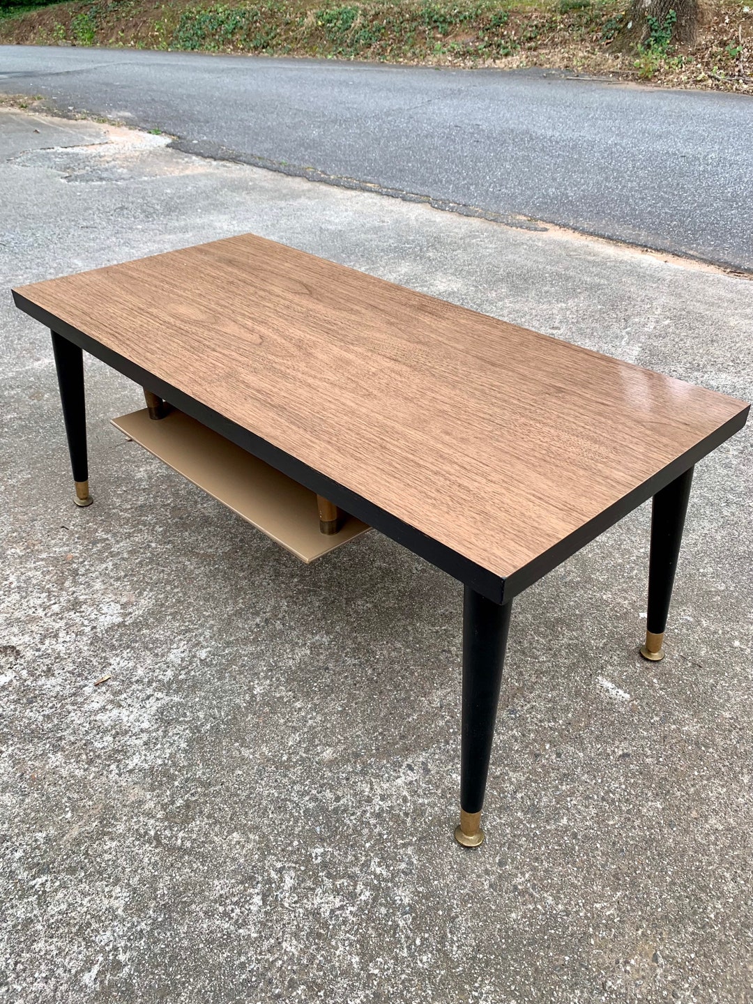 Vintage Mid Mod Shelf Cocktail Table With Updated Finish - Etsy