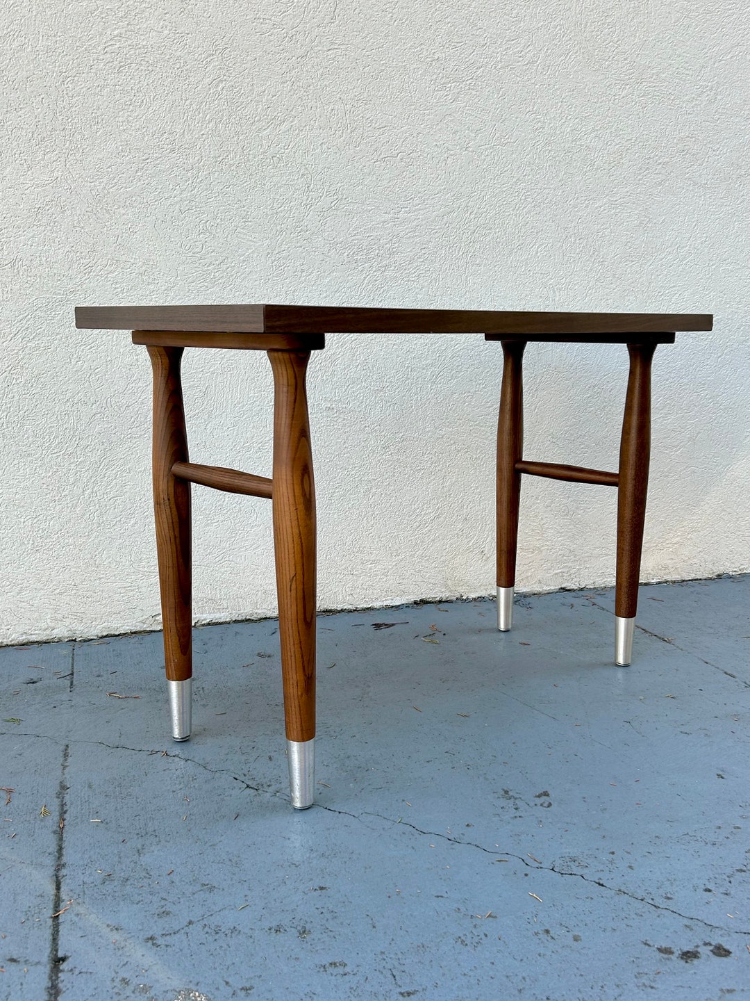 Vintage Mid Mod Console Table With Ferrules - Etsy