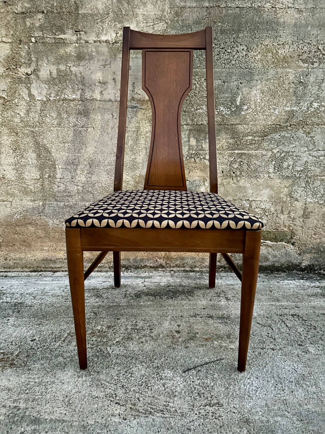Vintage Mid Mod Walnut Side Chair - Etsy