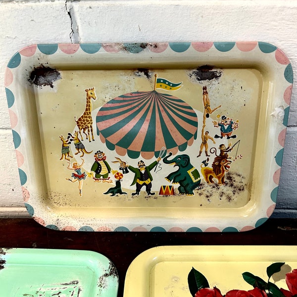 Vintage Metal Tray - Etsy