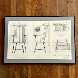 Original Scale Drawing of a Windsor Chair Circa 1750 by Scott Dergins ...