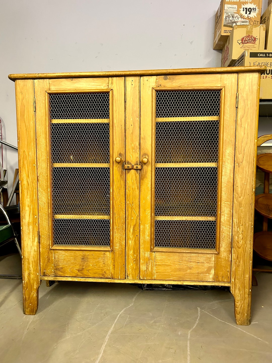 Antique Rustic Pie Safe Cabinet With Chicken Wire Doors - Etsy