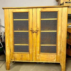 Antique Rustic Pie Safe Cabinet With Chicken Wire Doors - Etsy