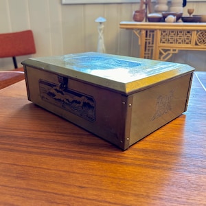 Fine Etched Brass Nautical Jewelry Box by Grammes - Etsy