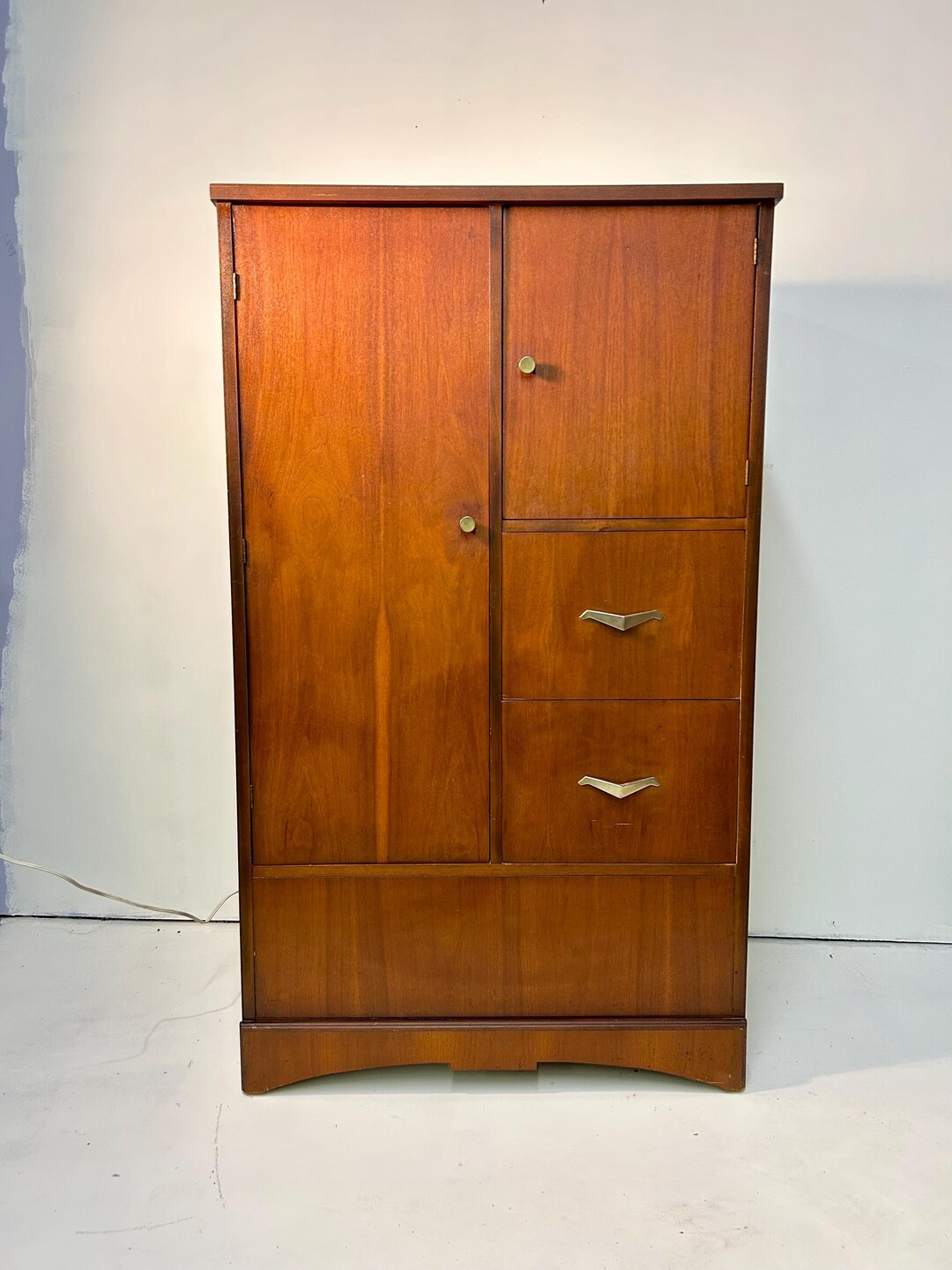 Vintage Deco/mcm Walnut Wardrobe Armoire With Cedar Interior (see ...