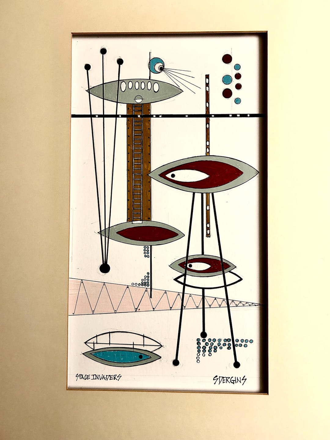 Original Abstract Painting Titled Space Invaders by Artist Scott ...