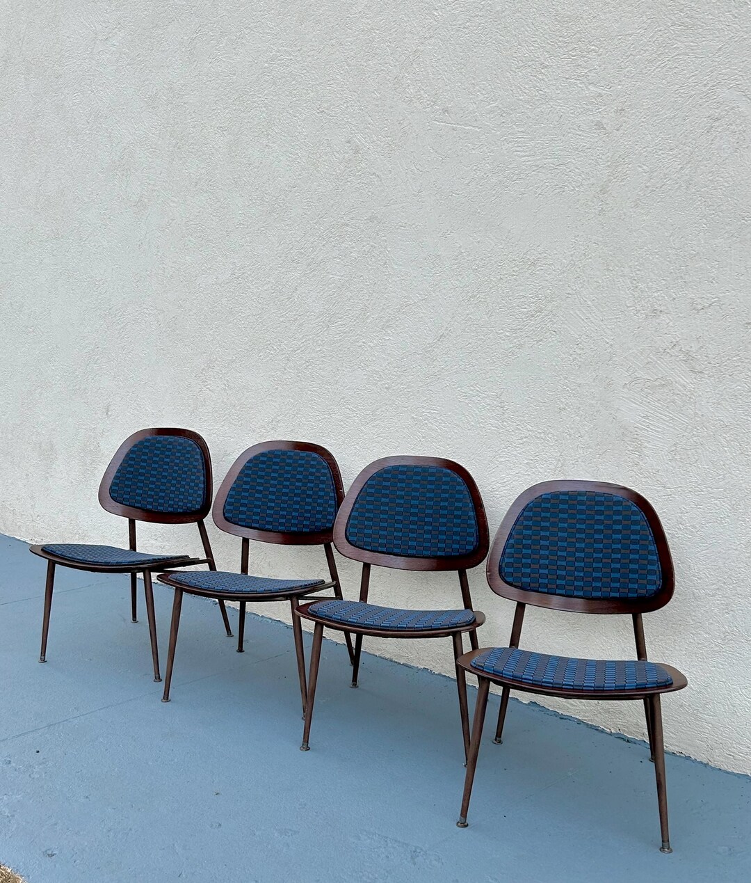 Vintage Set of 4 MCM Lounge Chairs With Metal Frames by Daystrom - Etsy