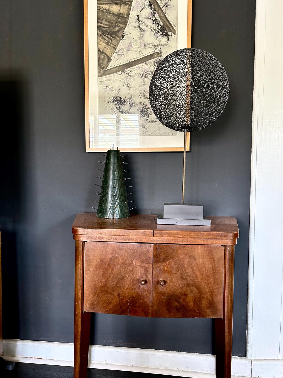 Metal Mesh Ball Sculpture on Stand - Etsy