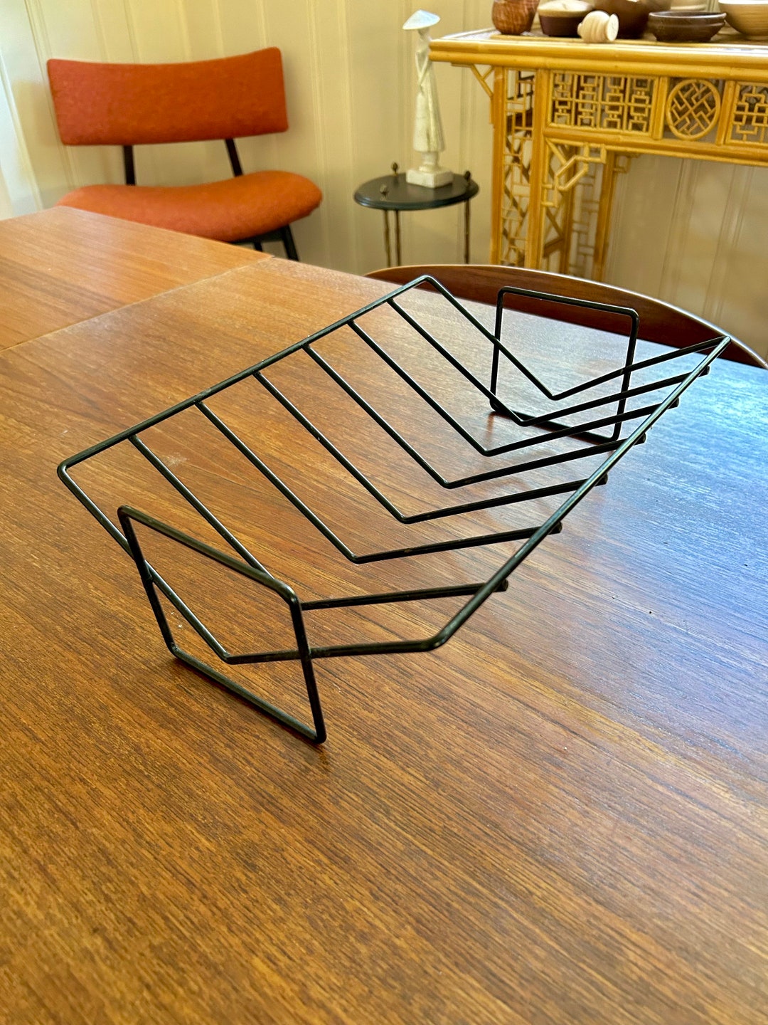 Vintage Mid Mod Wire Angular Book Shelf - Etsy