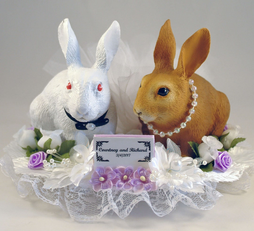 Rabbit Bride | Rabbit Groom | Rabbit Wedding Cake Topper | Rabbit ...