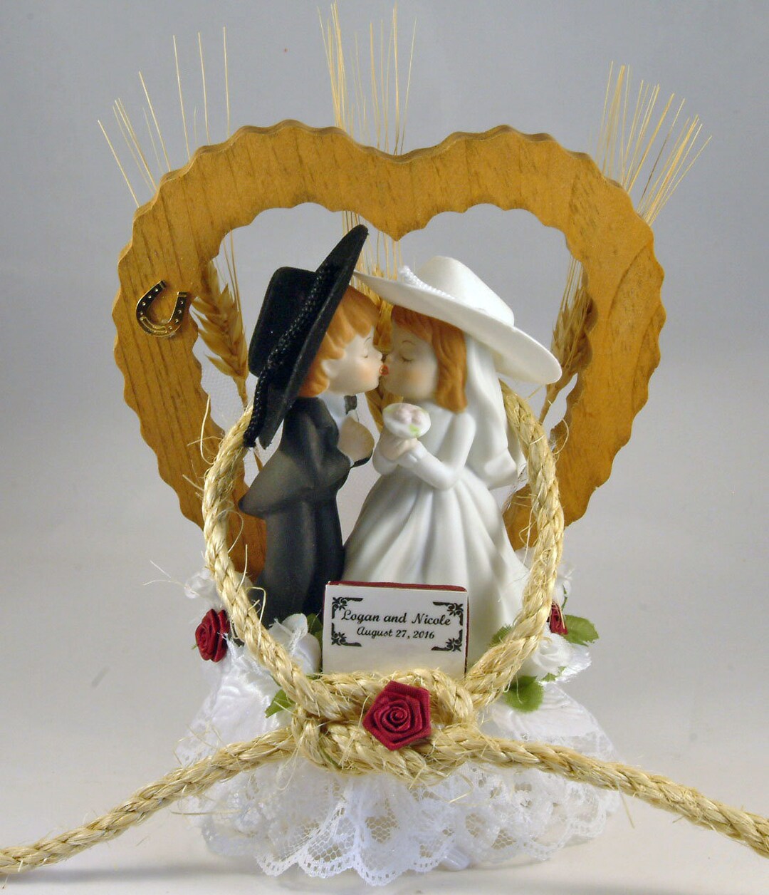 Customized Cowgirl Bride Cowboy Groom Country Western Wedding Cake ...