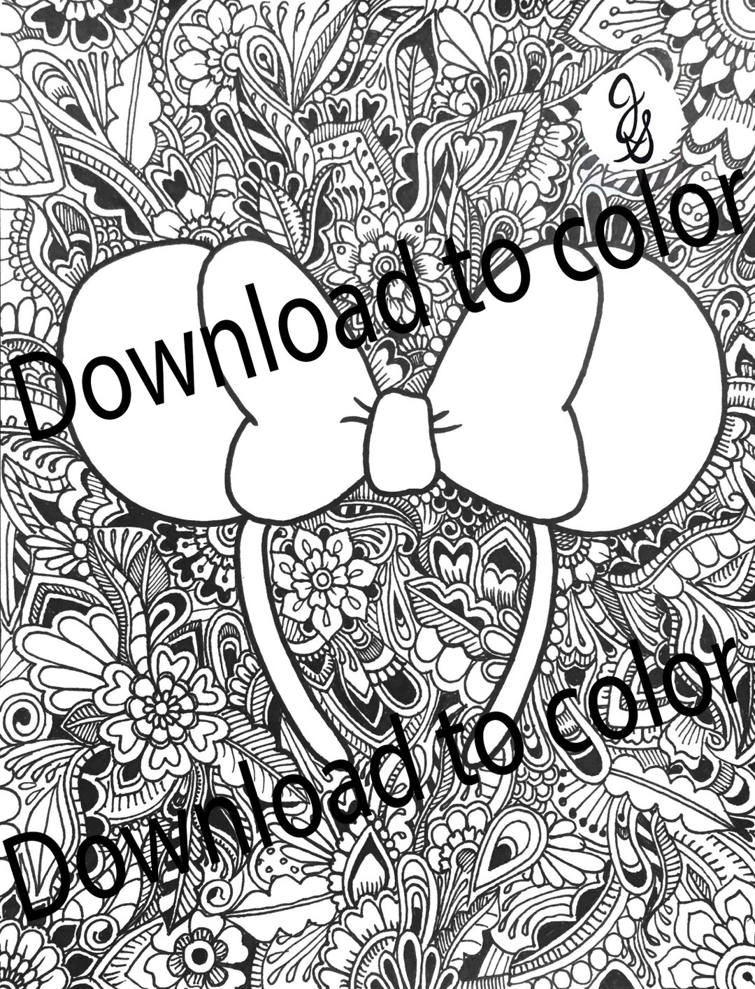 Design Mouse Ears Coloring Page - Etsy