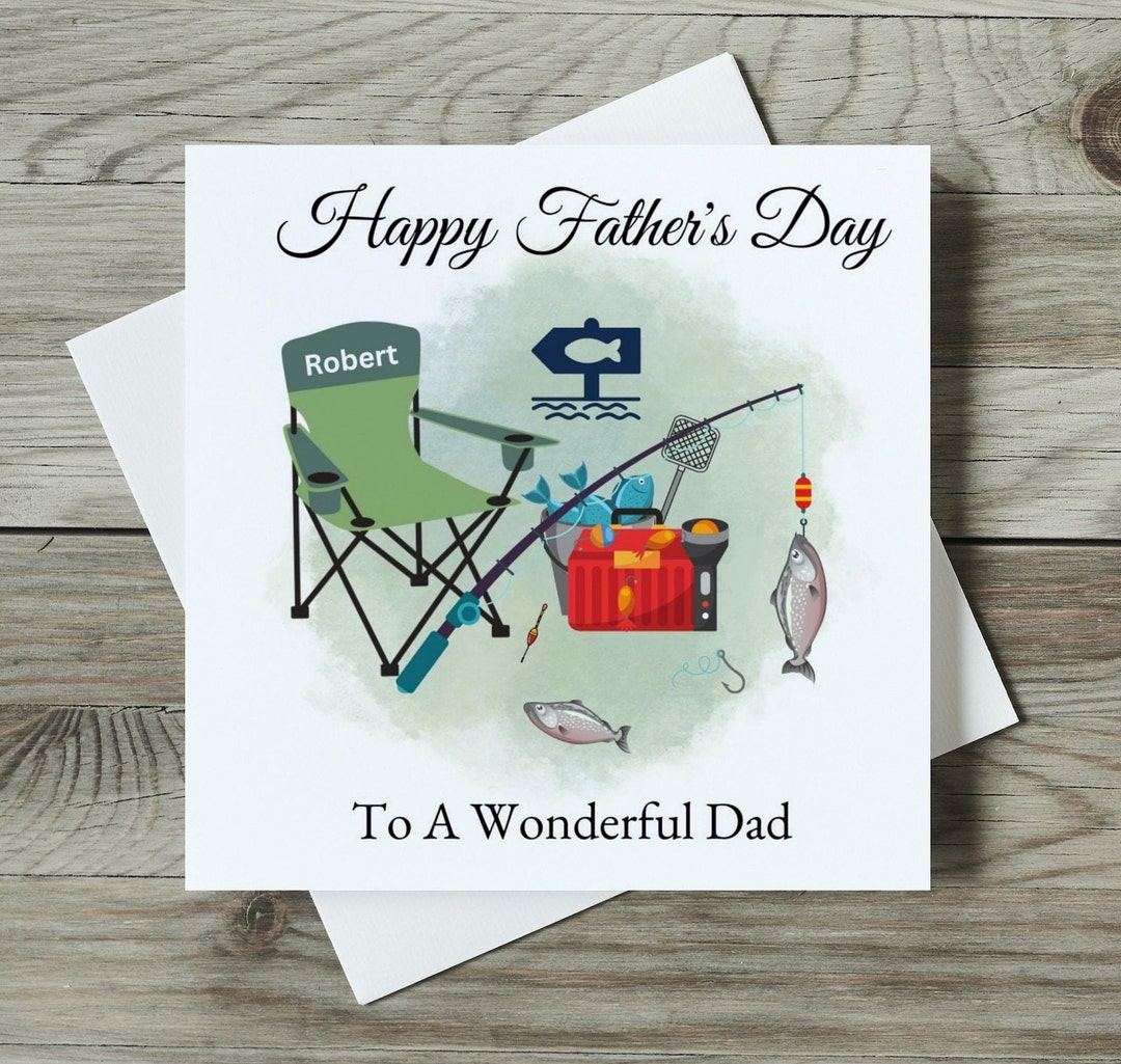 Fathers Day Card Fishing Theme for Dad/grandad/papa Etc Personalised ...