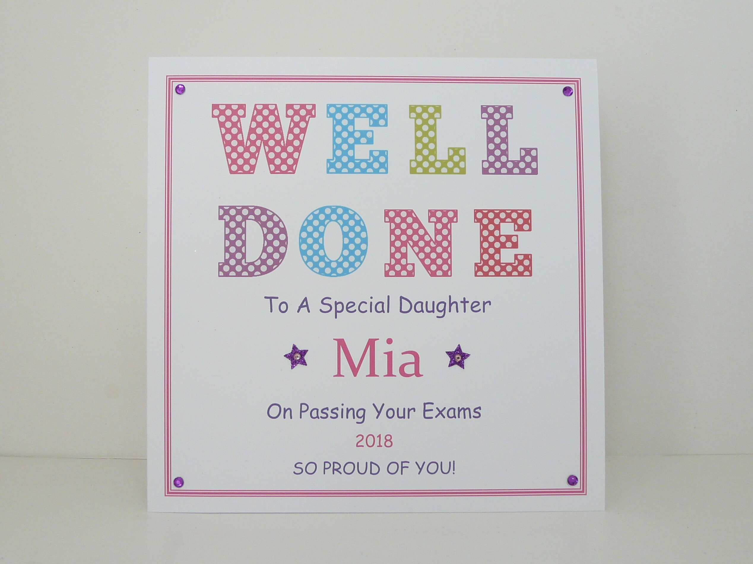 Passing Exams/well Done Card Personalised Handmade Large 8x8 - Etsy