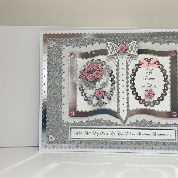 Silver Wedding Cards - Etsy UK
