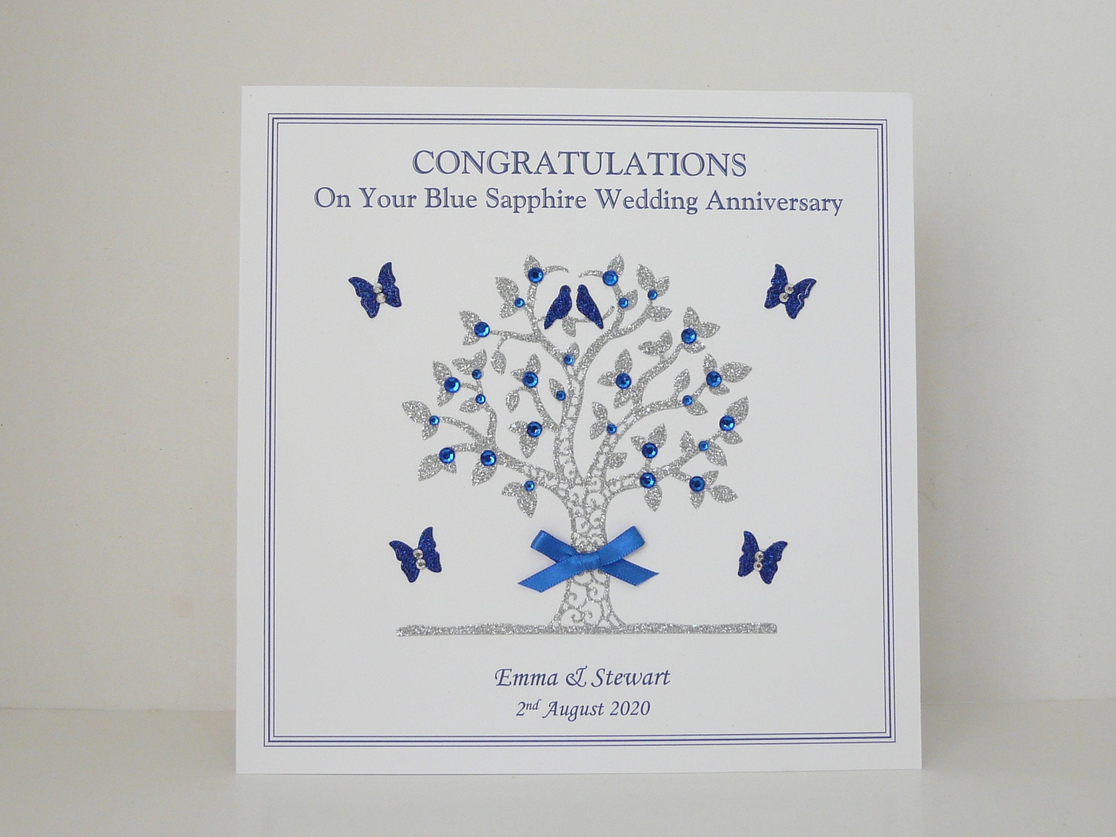 65th Blue Sapphire Wedding Anniversary Card Wife/husband/mum & | Etsy