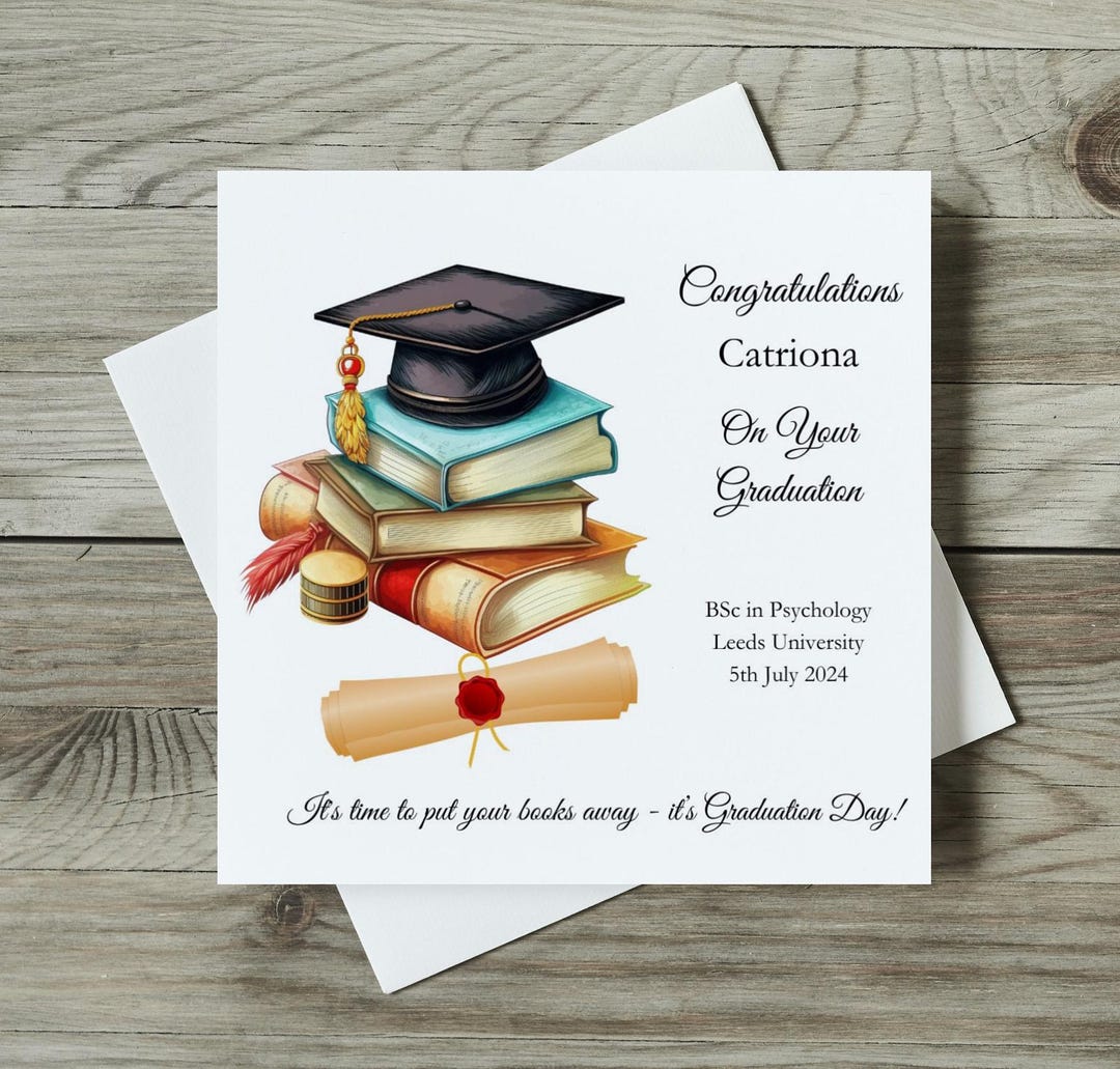 Graduation Card Personalised With Any Name, Degree, University and Date ...