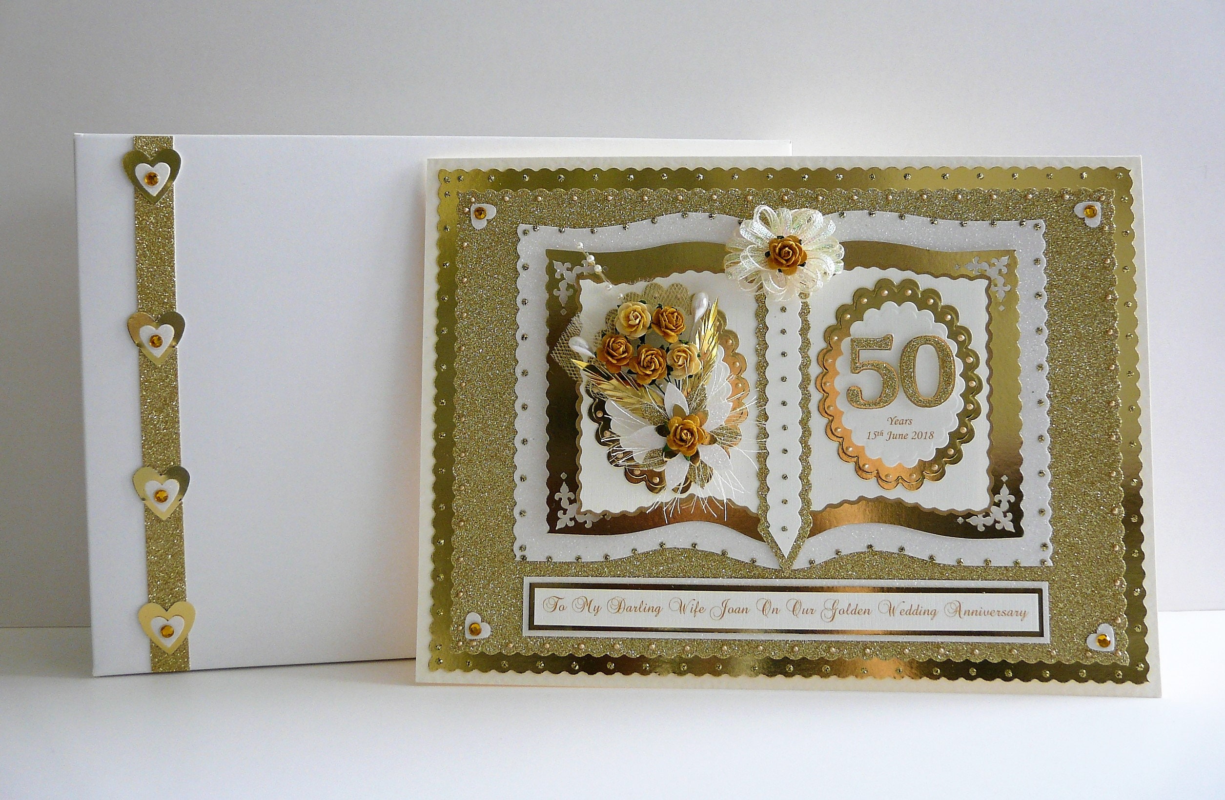 50th Golden Wedding Anniversary Card Wife Husband Mum Etsy