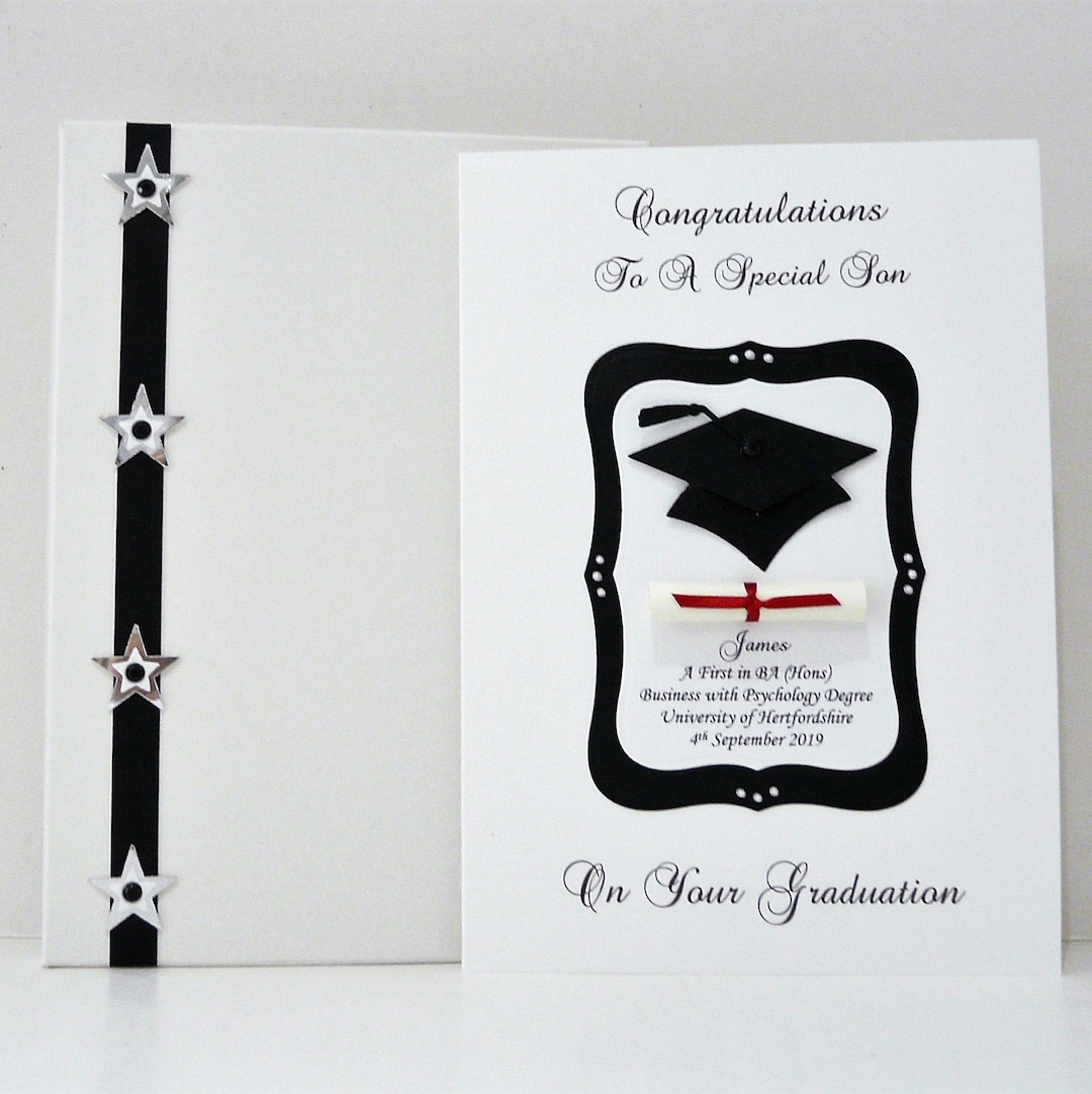 Graduation Card Personalised Large A5 Size Boxed Son Grandson Daughter ...