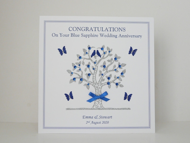 65th Blue Sapphire Wedding Anniversary Card Wife/husband/mum & - Etsy