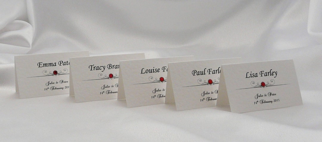Place Cards Personalised With Names for Weddings, Christenings or ...