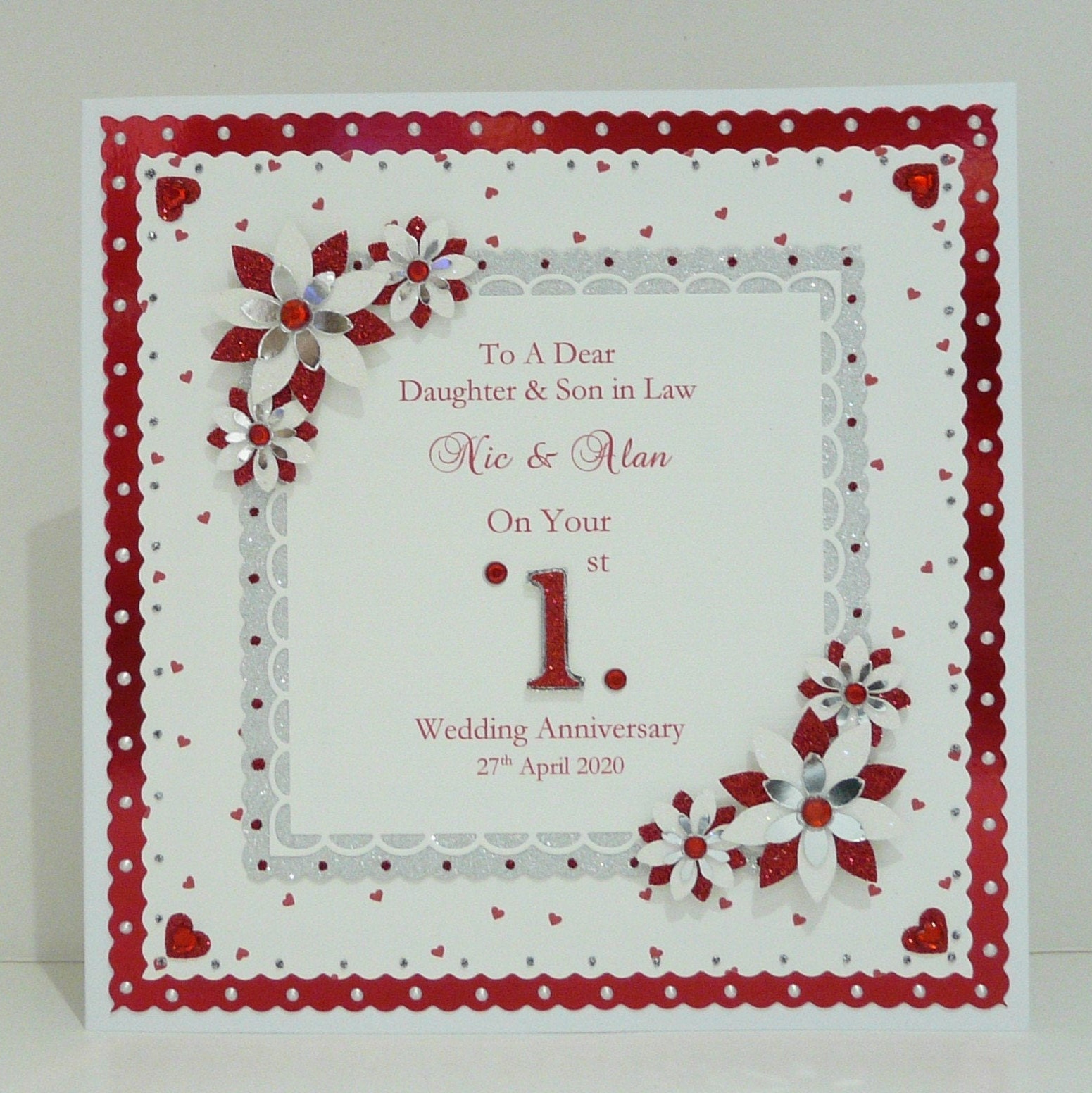 1st First Wedding Anniversary Card for - Etsy UK