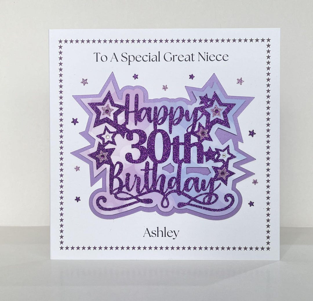 30th Birthday Card 3D Layers Personalised With Your Own Preferred ...